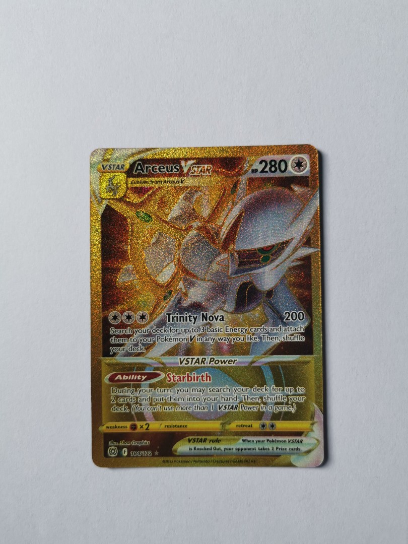 Gold Arceus Vstar Brilliant stars 184/172, Hobbies & Toys, Toys & Games ...