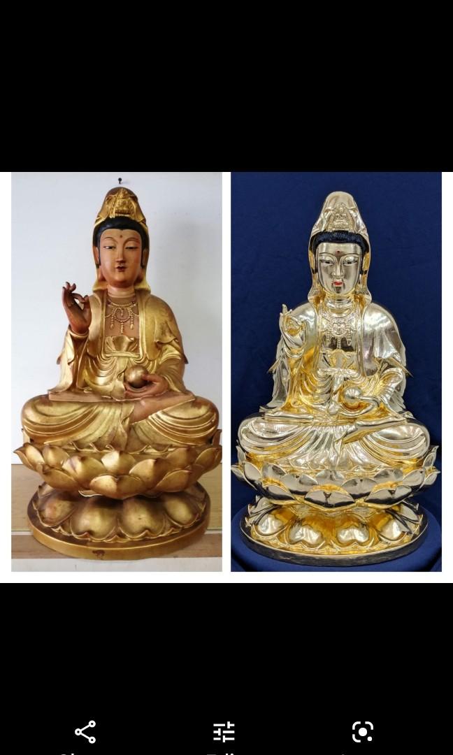 Gold Gilding chinnaraq tua pek gong guan gong laughing Buddha guanyin ...