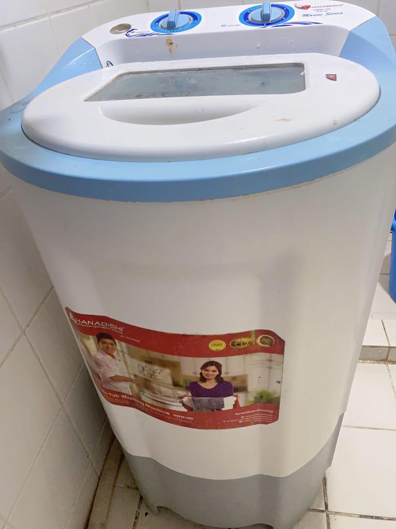 Hanabishi Single tub 9kg washing machine/no issue, TV & Home Appliances ...