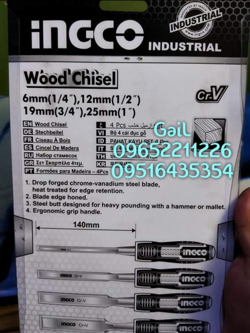 INGCO 4 pcs. Wood Chisel Set, Commercial & Industrial, Construction ...