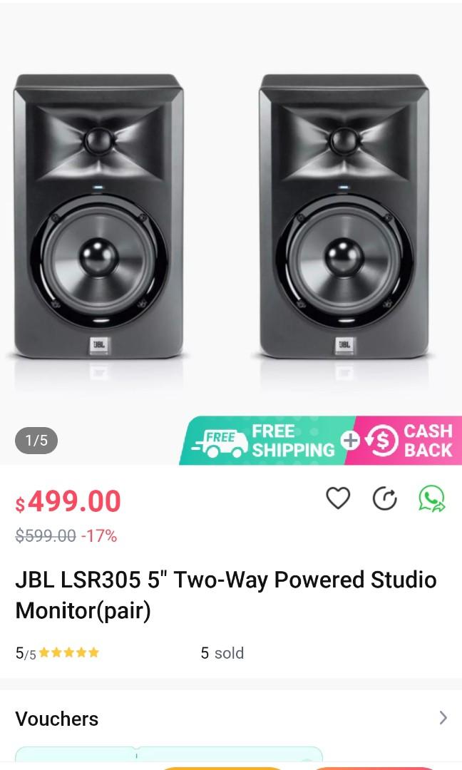 JBL LSR305 5" studio monitor speakers x 1 pair. (Dj, pioneer, rokit ...