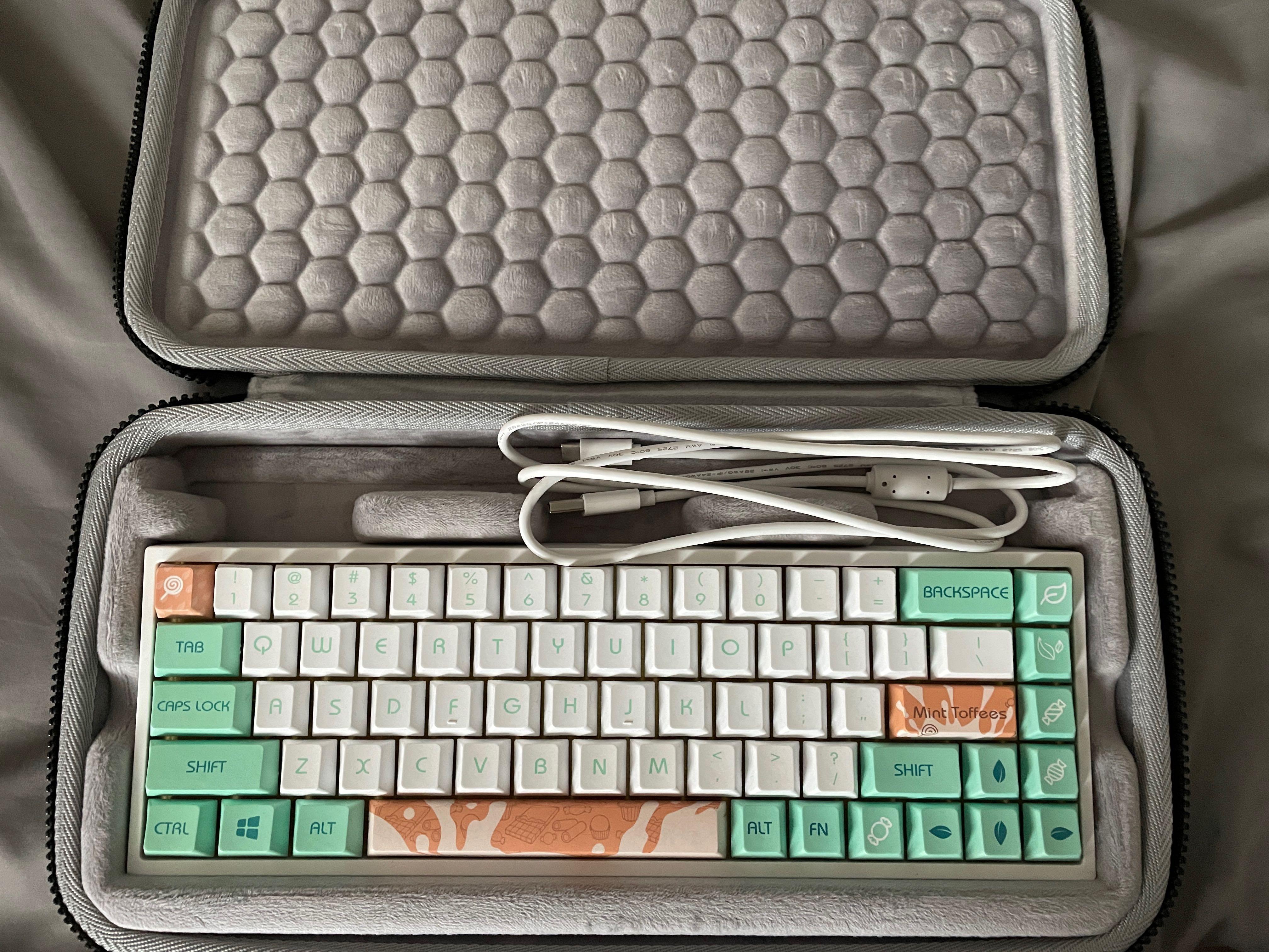 Keydous NJ68 65% Keyboard with Bluetooth Kailh Pro Purple Tactile ...