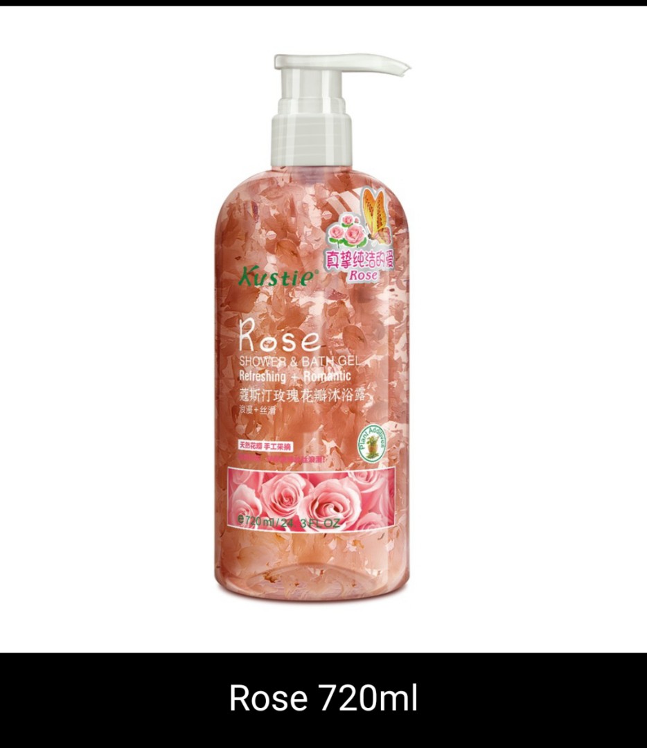 Kustie Shower & Bath Gel - Real Flower Petals, Natural Flower Extract ...