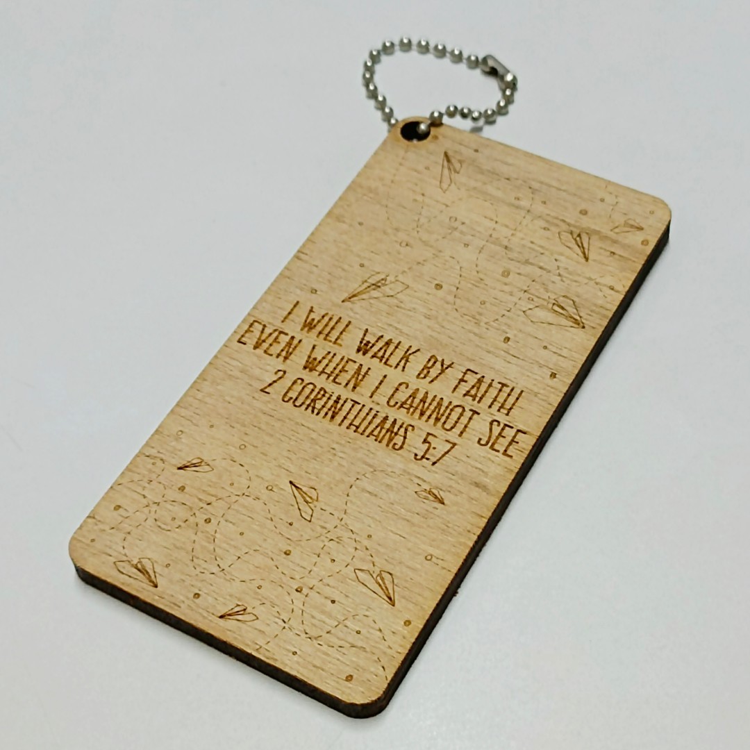 Laser cut and engraved wood keychain, Hobbies & Toys, Stationery ...