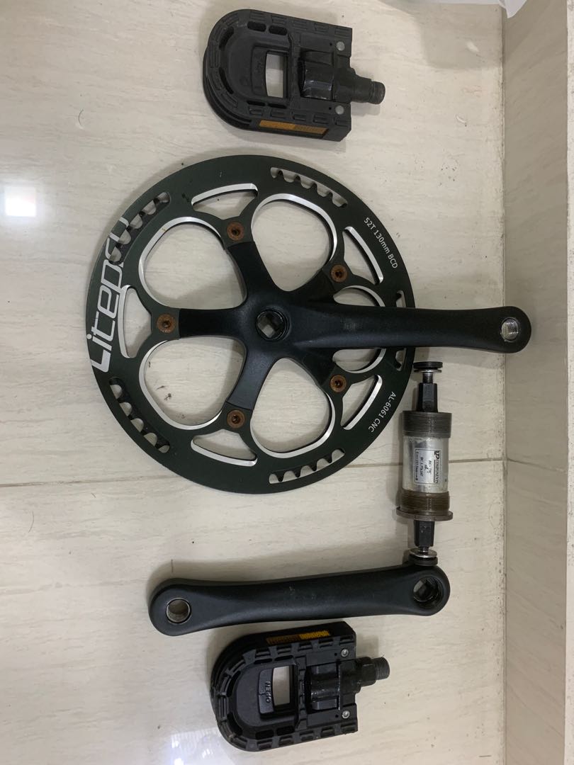 Litepro Tampered Crankset with Bottom Bracket BCD 130mm for Crius, Hito ...