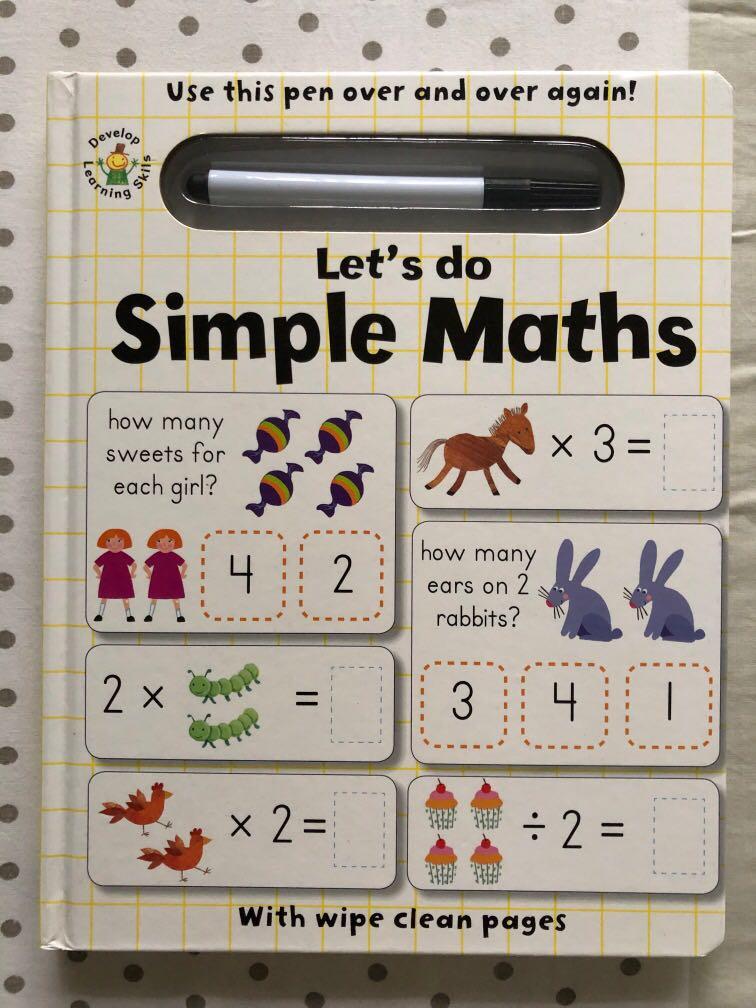 Math book for Multiplication and Division with wipe clean pages ...