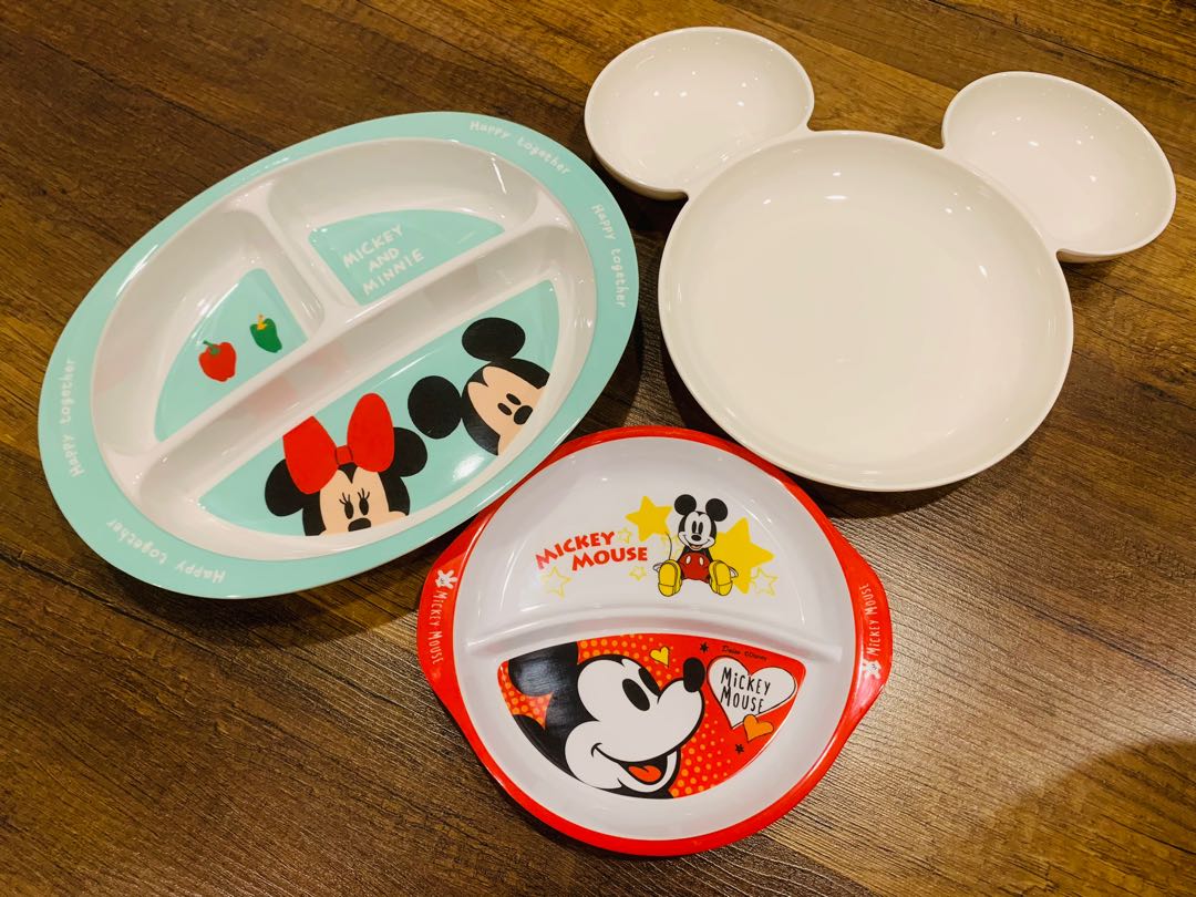 Disney Mickey Mouse Children Divided Plates (Set of 3), Babies & Kids ...