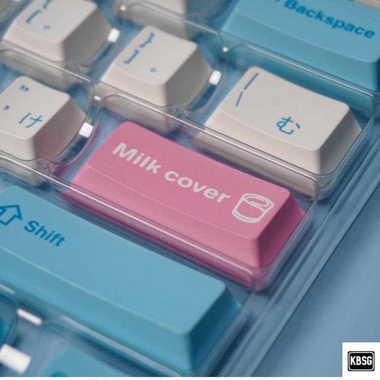 Milk cover pink and blue keycap for mechanical keyboard PBT, Computers ...