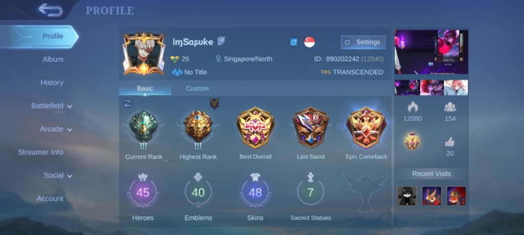 Mlbb Account 1000+ Matches, Video Gaming, Gaming Accessories, Game Gift ...