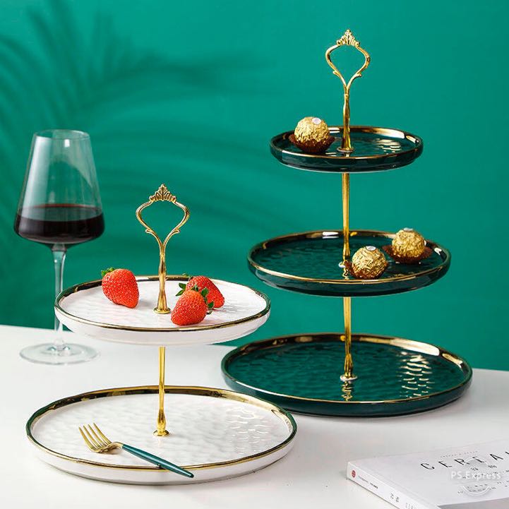 *NEW* Luxury 2-TIER Ceramic Cake Dessert Display Stand, Furniture ...