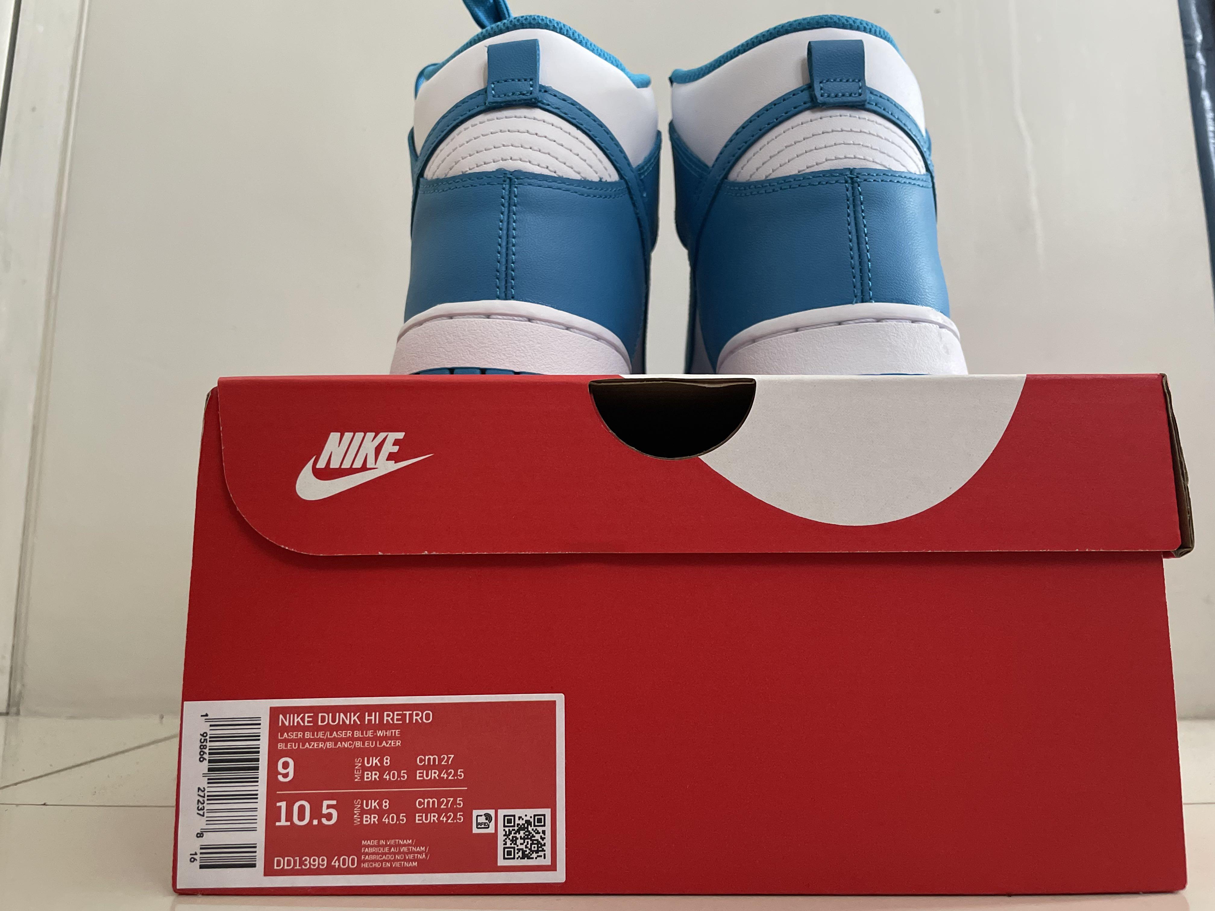 Nike Dunk High UNC, Men's Fashion, Footwear, Sneakers on Carousell