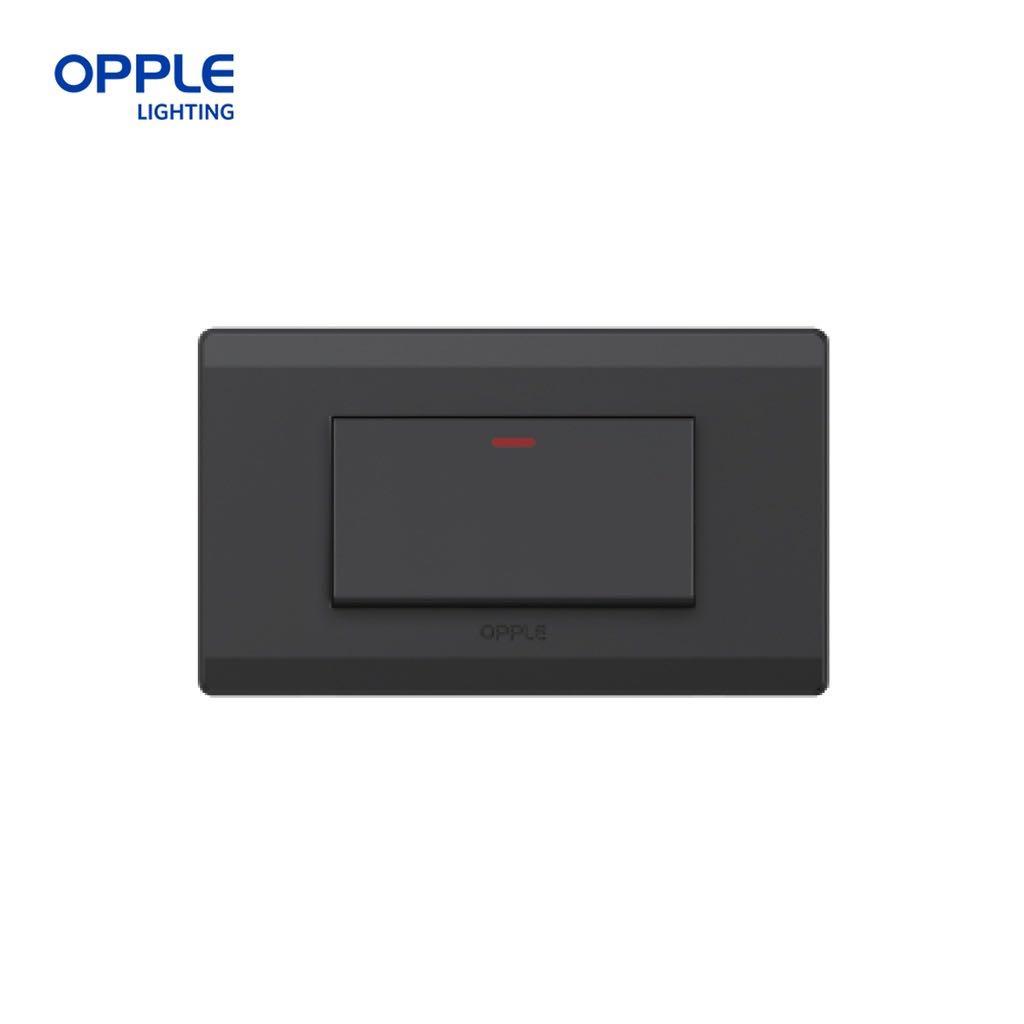 OPPLE 1 Gang 1 Way Wall Switch White and Dark Grey F011611A, Furniture ...