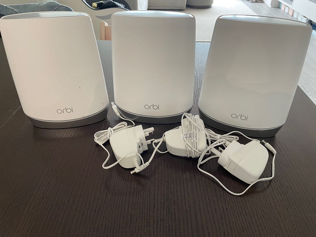 Orbi Wi-Fi 6 mesh RBR750 - 1 router and 2 satellites, 電腦＆科技, 電腦周邊及配件 ...