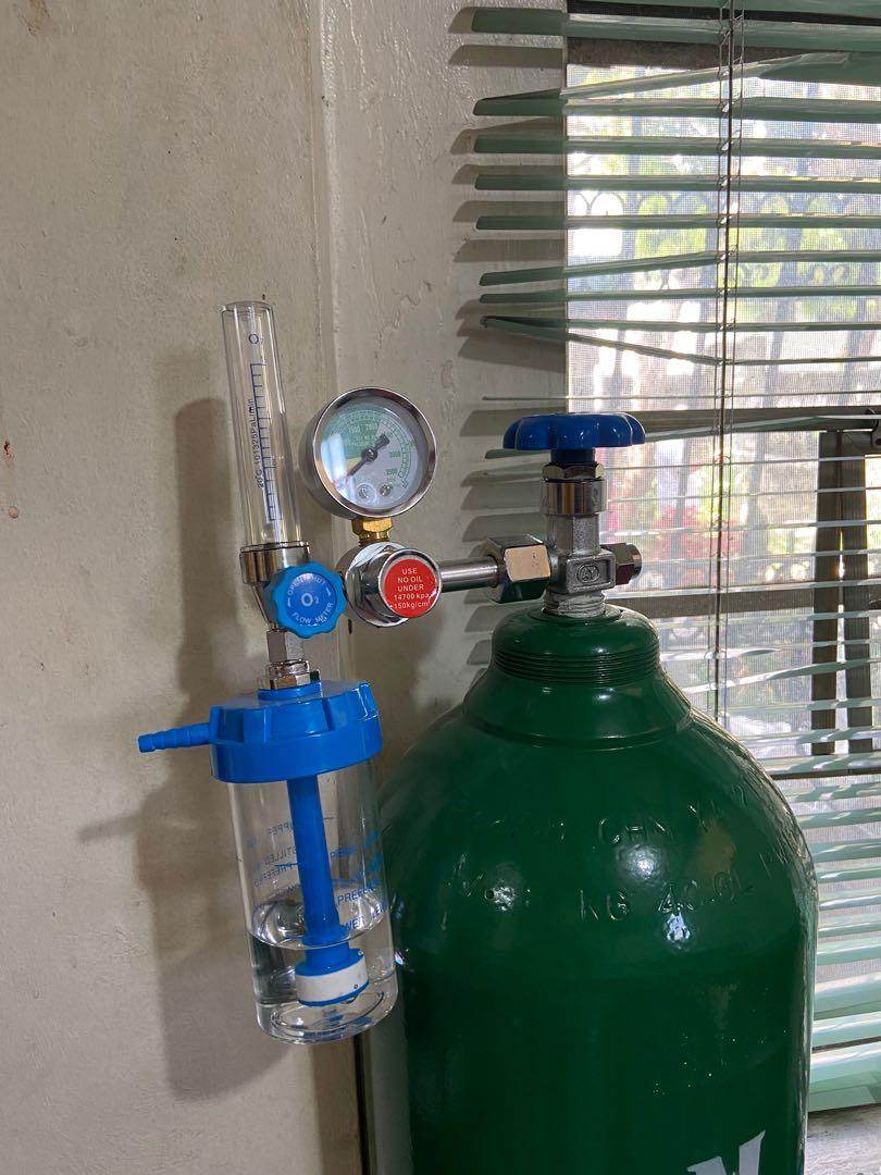 Oxygen tank 50 lbs with regulator with content, Health & Nutrition ...