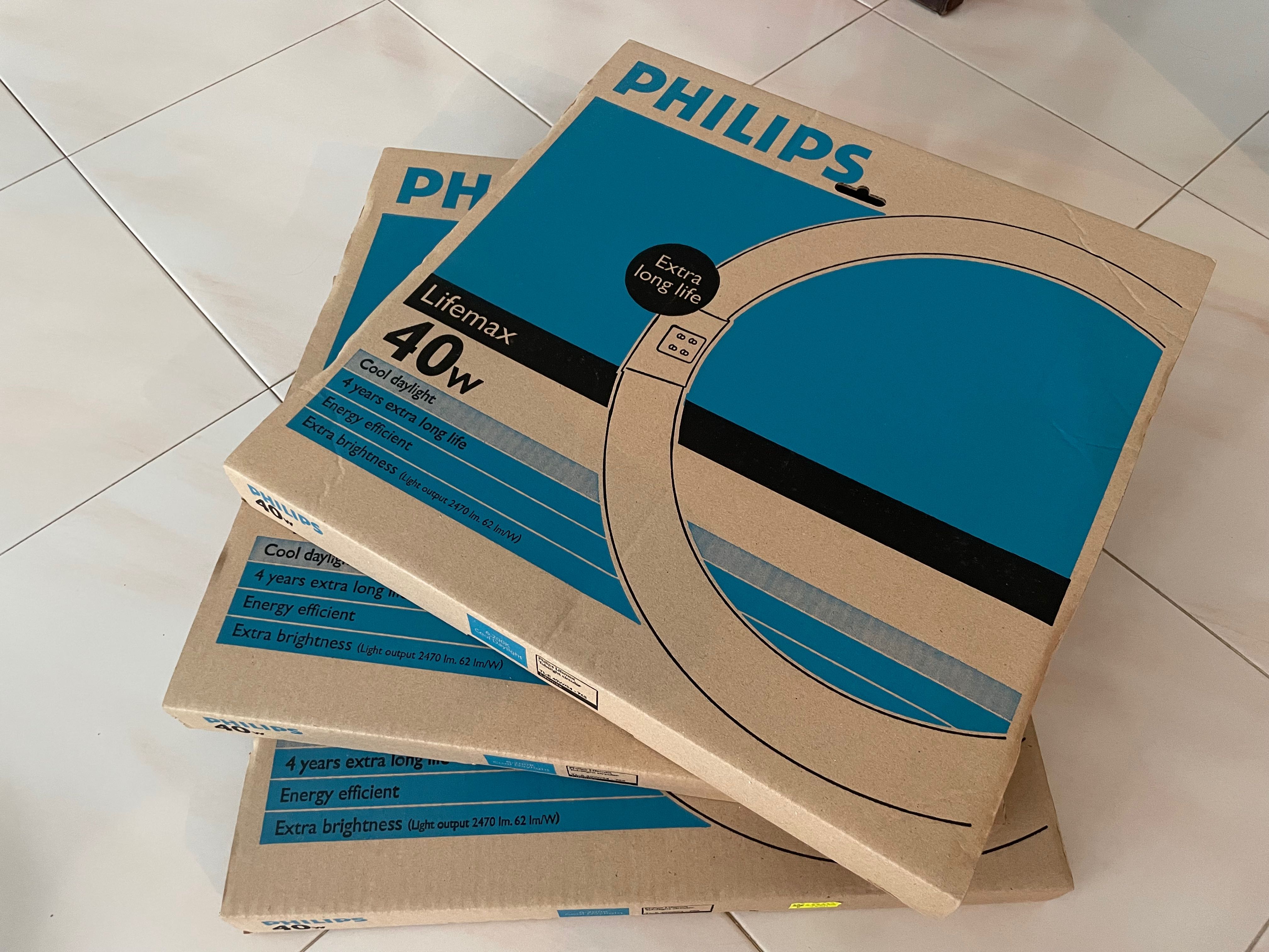 Philips circular tube lightbulb 40w (6200k Cool Daylight), Furniture ...