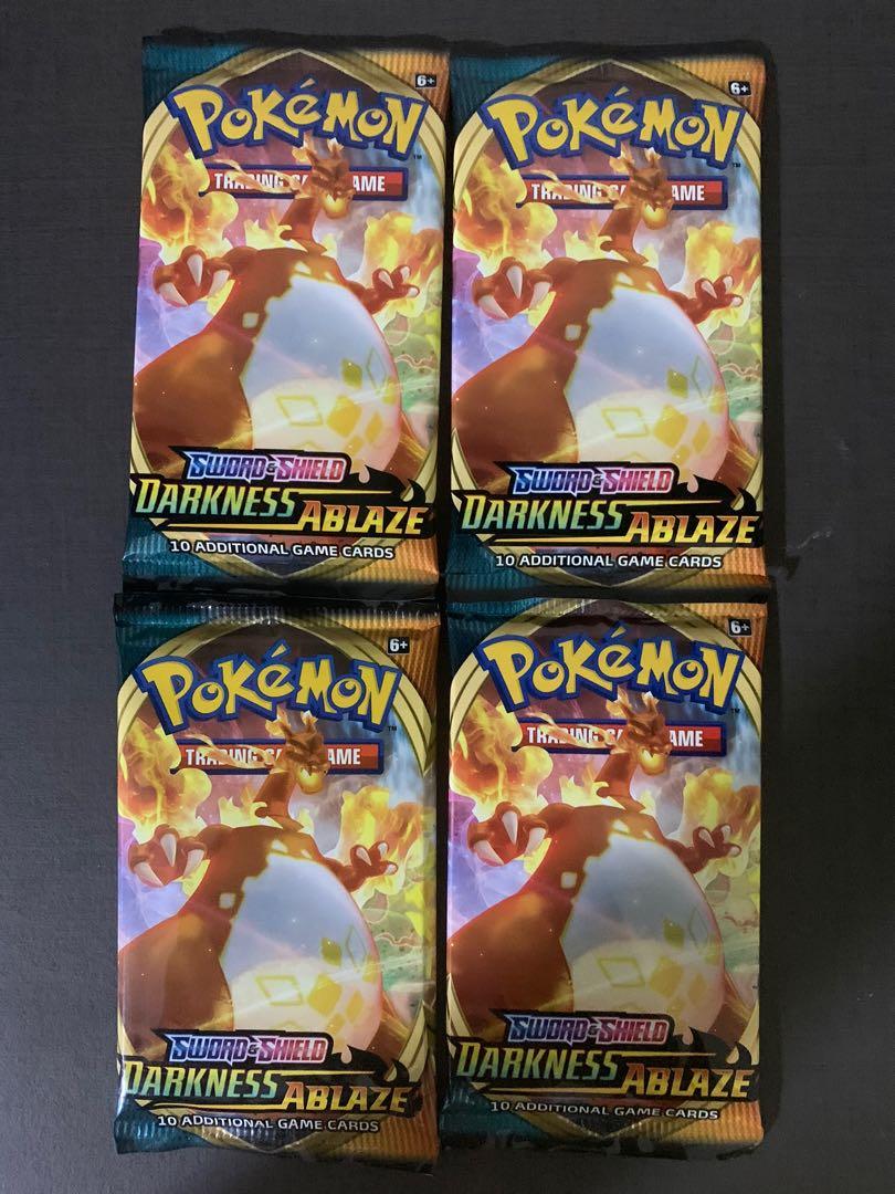 [Free Mail] Pokemon Charizard Darkness Ablaze Packs (Set of 4), Hobbies ...