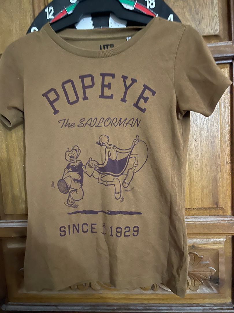 Preloved uniqlo popeye the sailorman shirt, Women's Fashion, Tops ...
