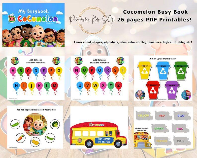 (Printable) Cocomelon Busy Book Preschool Activity Montessori Toddler ...