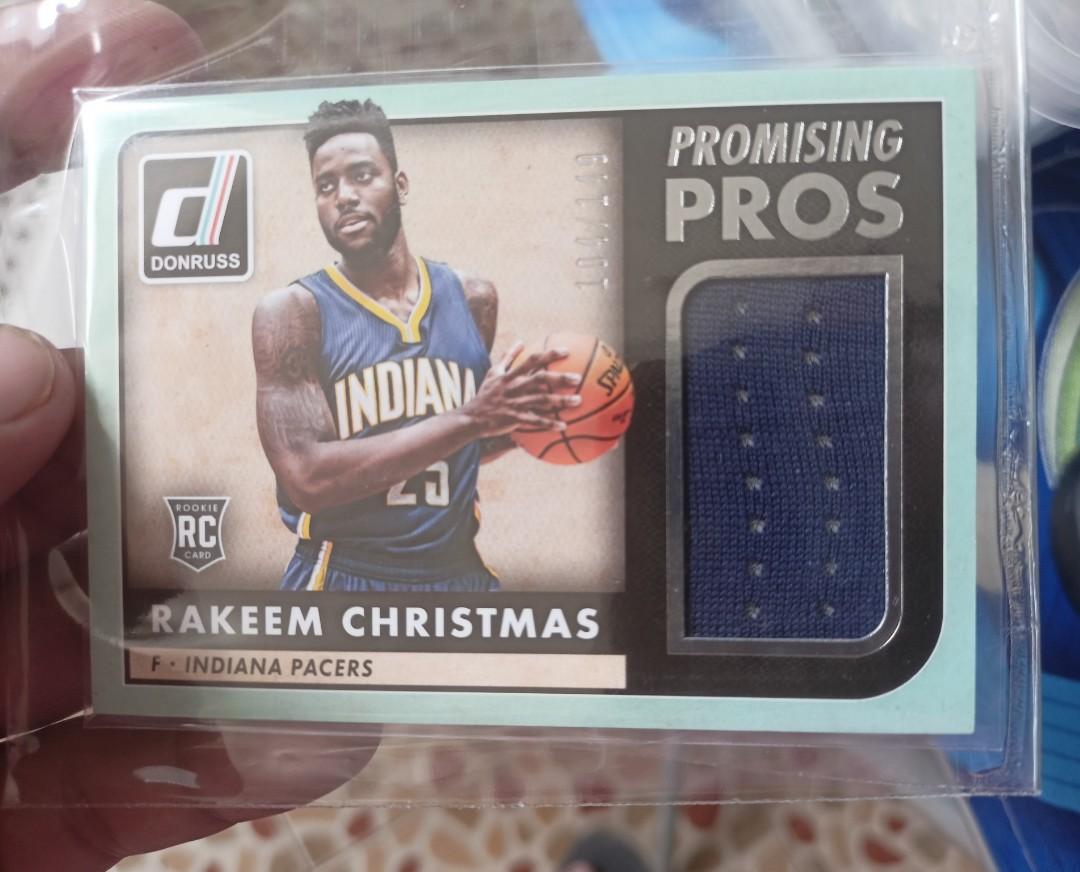 RAKEEM CHRISTMAS ROOKIE CARD GAME WORN JERSEY 104/149 NUMBERED FORMER ...