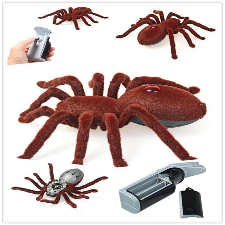 Remote Control Spider Soft Scary Plush Creepy Infrared RC Tarantula ...
