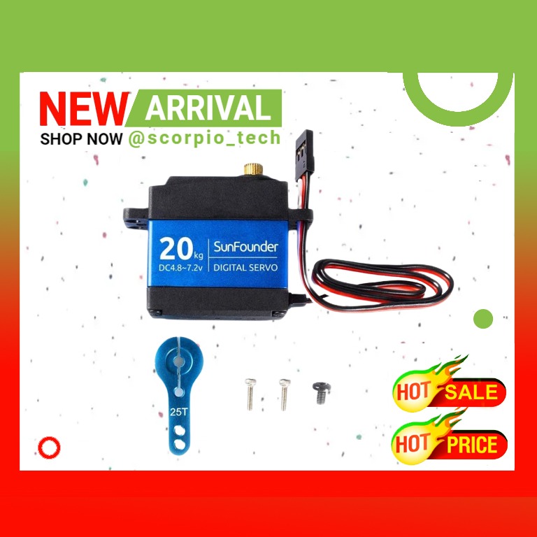 SUNFOUNDER 20kg Motor High Torque Servo, SF3218MG Metal Gear Digital ...