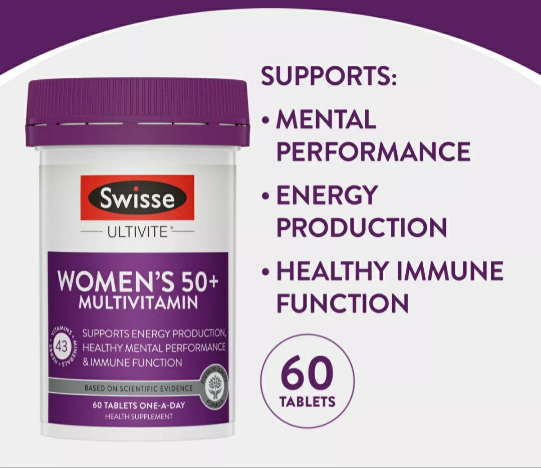 Swisse women's 50+ multivitamin, Health & Nutrition, Health Supplements ...