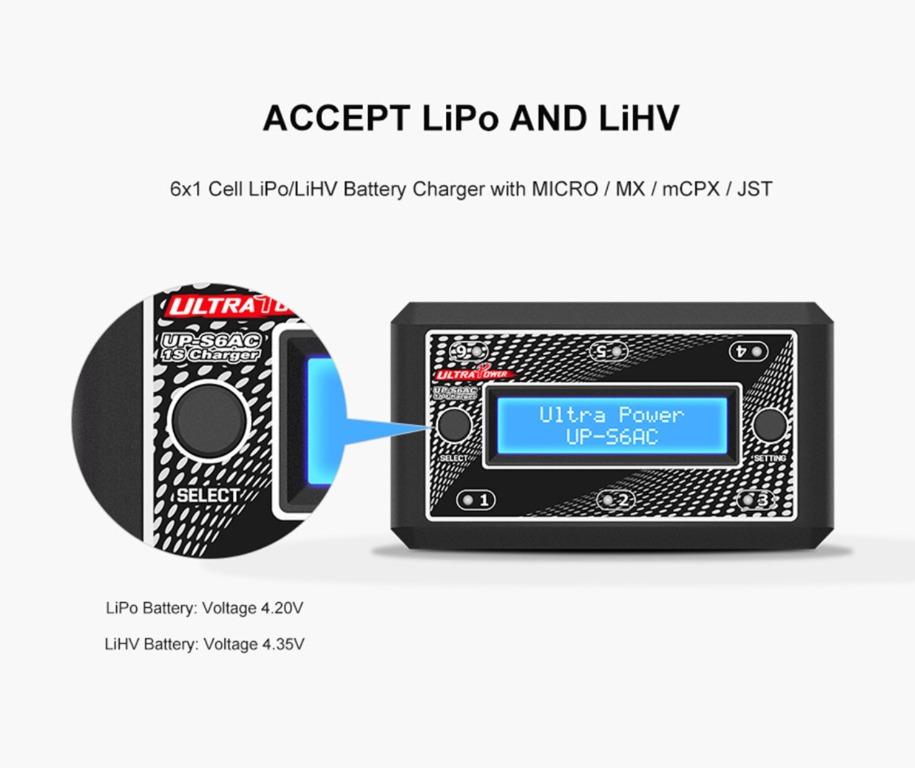 Ultra Power UP-S6AC, UP-S4AC, UP60AC Charger for Lipo, Ni-cd, Li-ion ...
