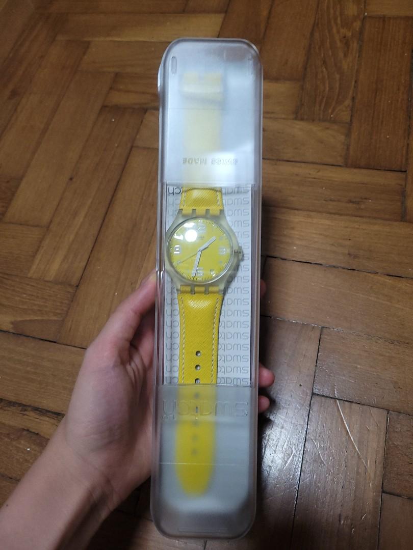 Yellow Swatch Watch, Women's Fashion, Watches & Accessories, Watches on ...