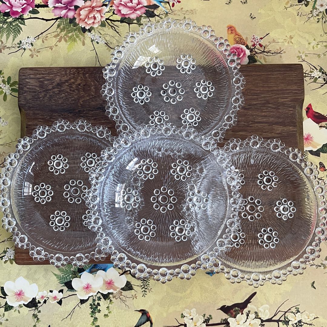 RESERVED - 4 vintage glass bowls with bobble / bubble design, Furniture ...