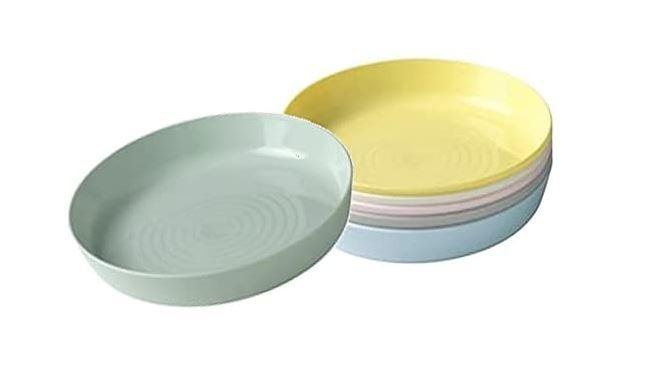 6pcs Plate IKEA Kalas Plastic Pastel Multi Coloured, Furniture & Home ...