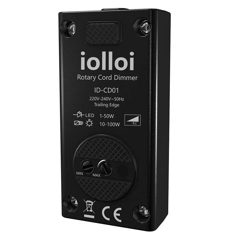 A086 iolloi LED Dimmer, Phase Control Cord Dimmer Rotary Dimmer for Dimmable LED and Halogen ...