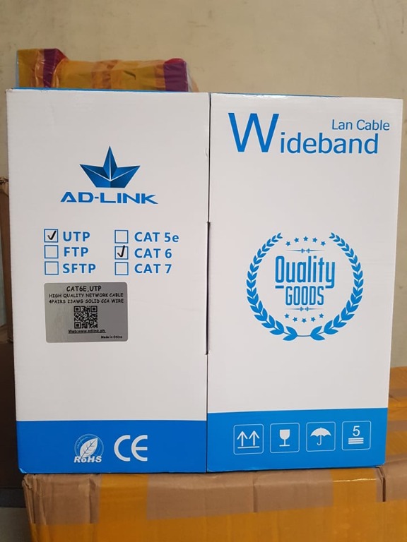 AD-Link Cat6e UTP Cable CCA Blue 305m/1000ft | 4 pairs UTP Cat 6e ...