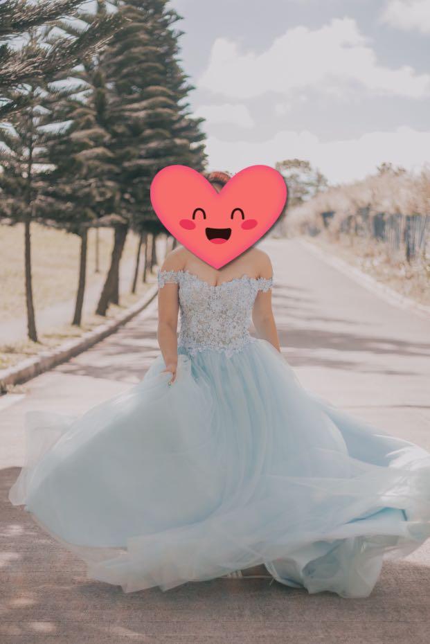 BLUE DEBUT GOWN, Women's Fashion, Dresses & Sets, Evening dresses ...