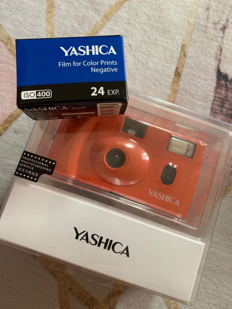 Brand new orange yashica camera, Photography, Cameras on Carousell