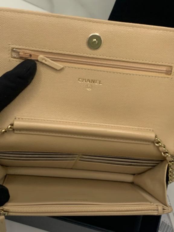 Chanel Woc Dark Beige Microchip, Luxury, Bags & Wallets on Carousell