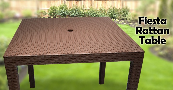 Cofta MT-11BRW Fiesta Rattan Table 32X32" Plastic Chair, Furniture ...