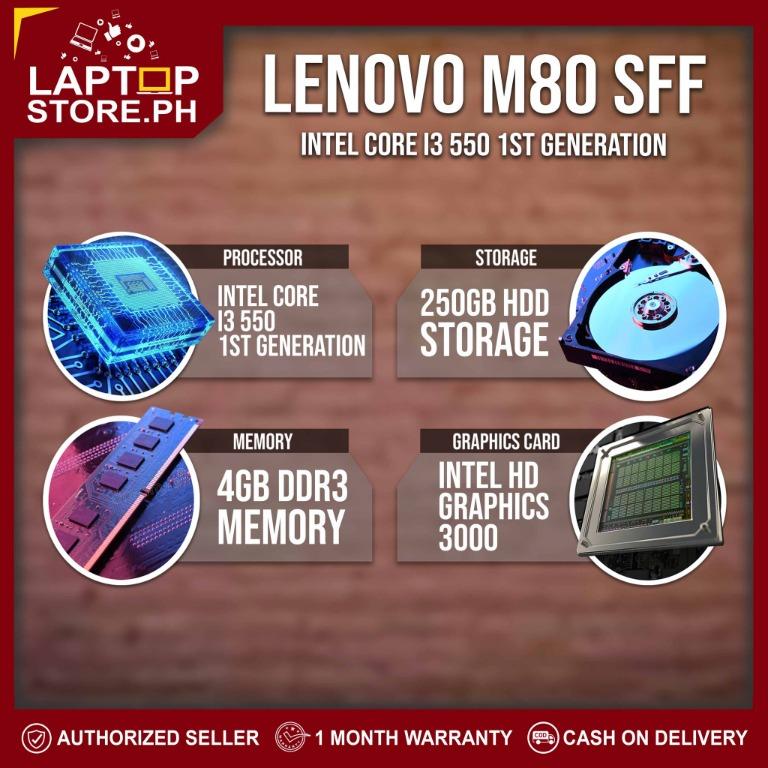 CPU Desktop Lenovo SFF M80 Intel Core i3 550 3.20ghz 4gb 250gb DVD (1st ...