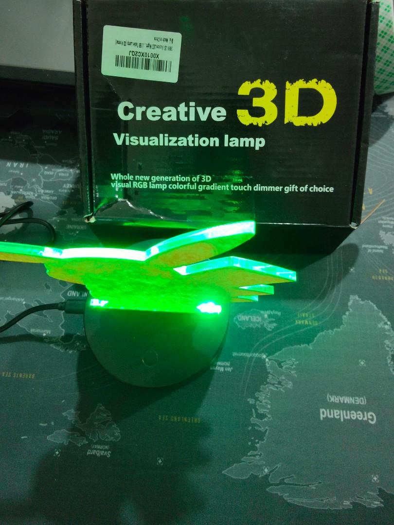 Pikachu Creative 3D visualization Lamp, Everything Else on Carousell