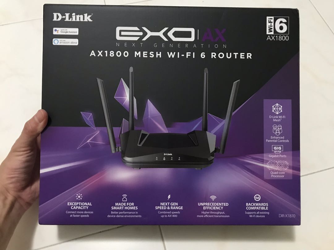 D-Link DIR-X1870 AX1800 Wi-Fi 6 Mesh Router, Computers & Tech, Parts ...