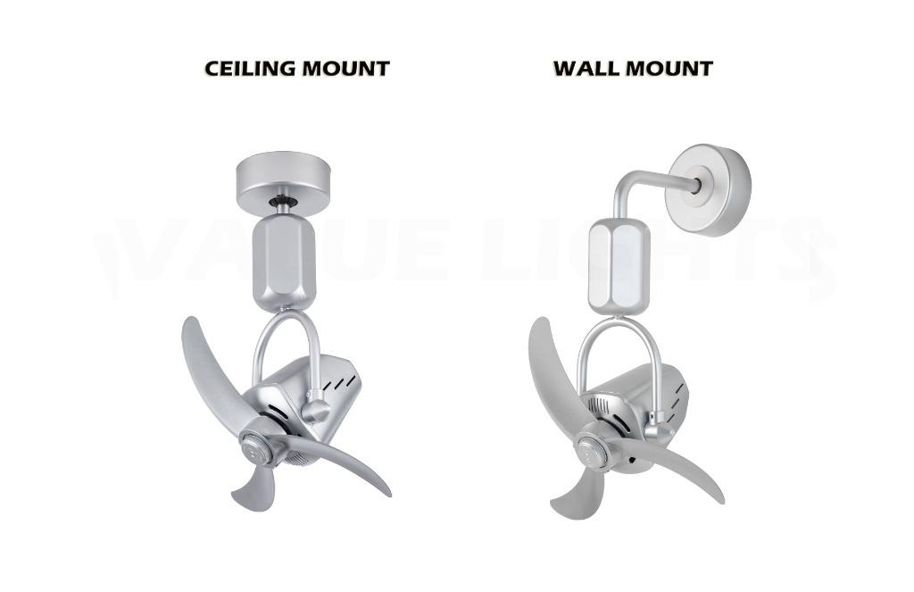 Fanco Vino 18" Bigger DC Corner Fan Wall Fan Ceiling Fan Dual Mount ...