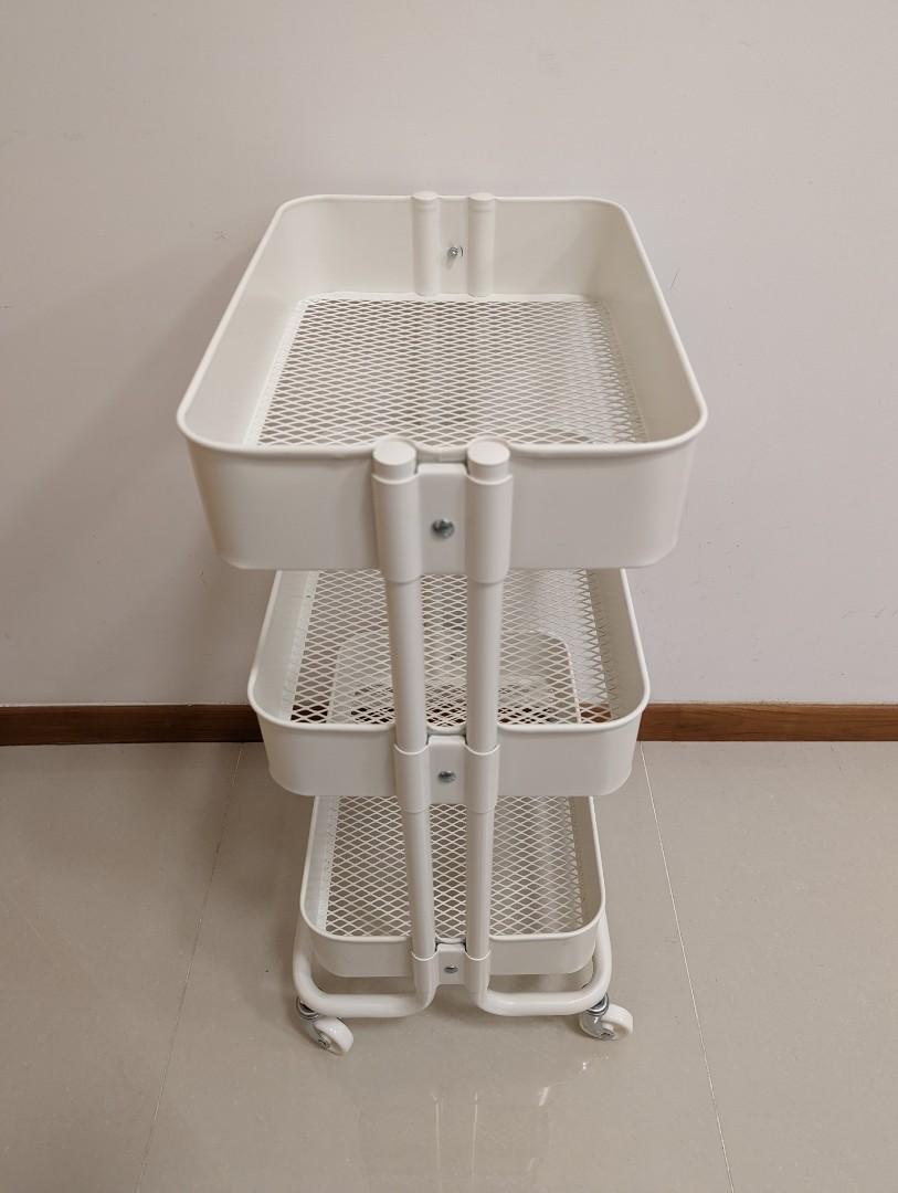 Ikea: Raskog Trolley 3-Tier Rack (White), Furniture & Home Living ...