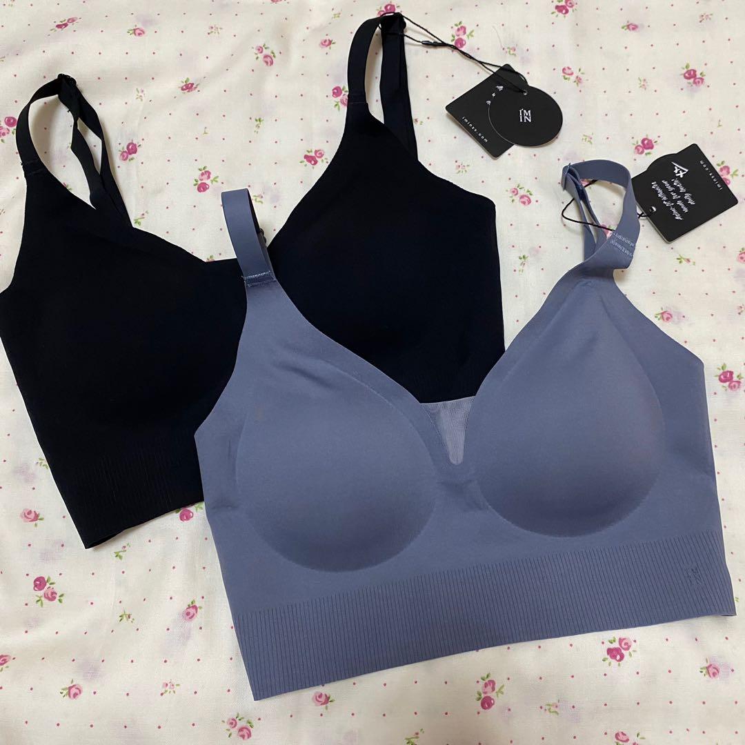 iminxx airleisure uback bra in black and dark grey, Women's Fashion ...
