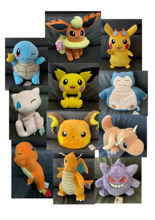 Large Pokemon Plush (Pikachu, Mew, Snorlax, Gengar, Dragonite, Pichu ...