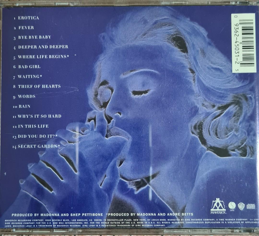MADONNA EROTICA, Hobbies & Toys, Music & Media, CDs & DVDs on Carousell