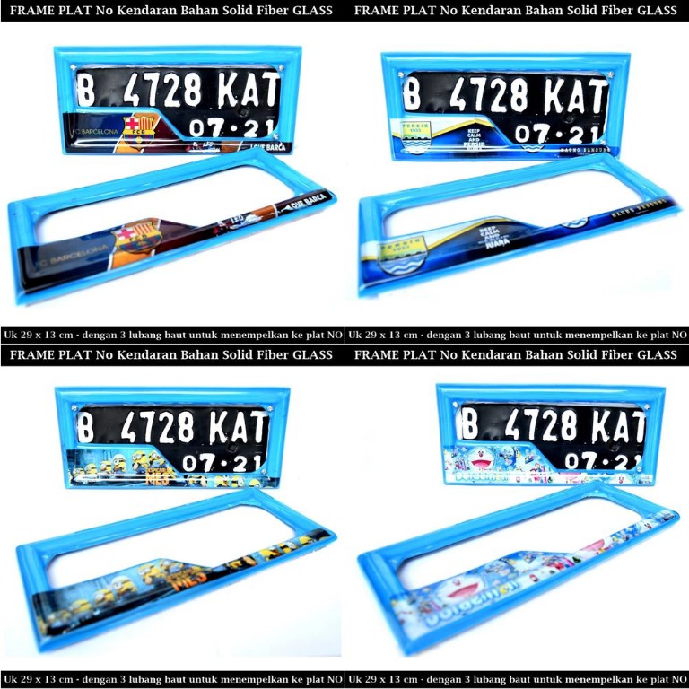 Modifikasi Plat Nomor Motor Frame Glosy Fiber Glass Solid, Aksesoris ...