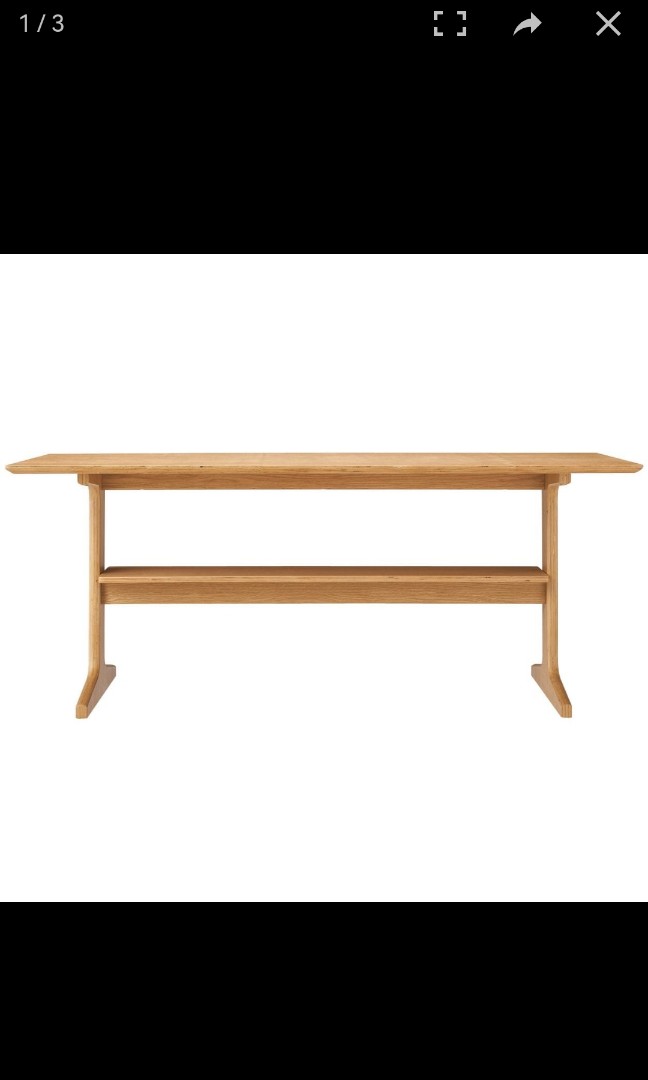 Muji Living Oak dining table W150xD65xH60cm, Furniture & Home Living ...