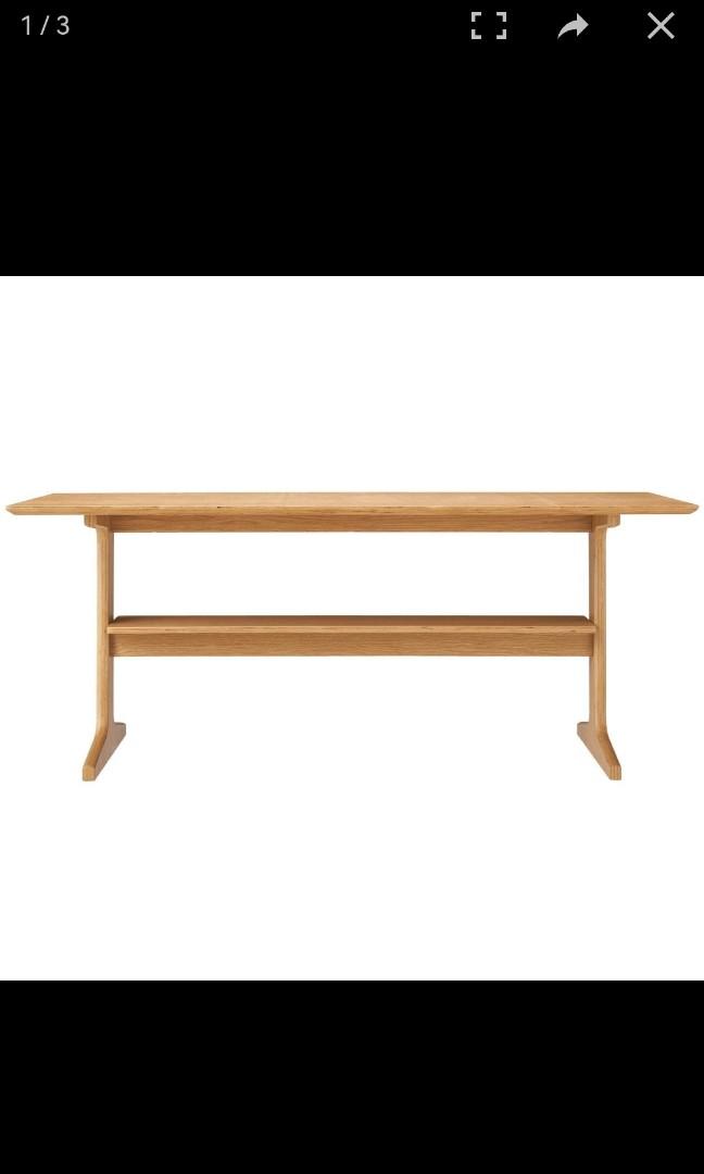 Muji Living Oak dining table W150xD65xH60cm, Furniture & Home Living ...