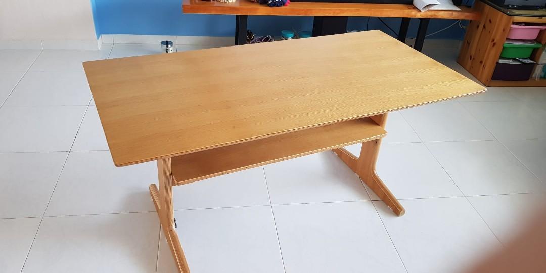 Muji Living Oak dining table W150xD65xH60cm, Furniture & Home Living ...