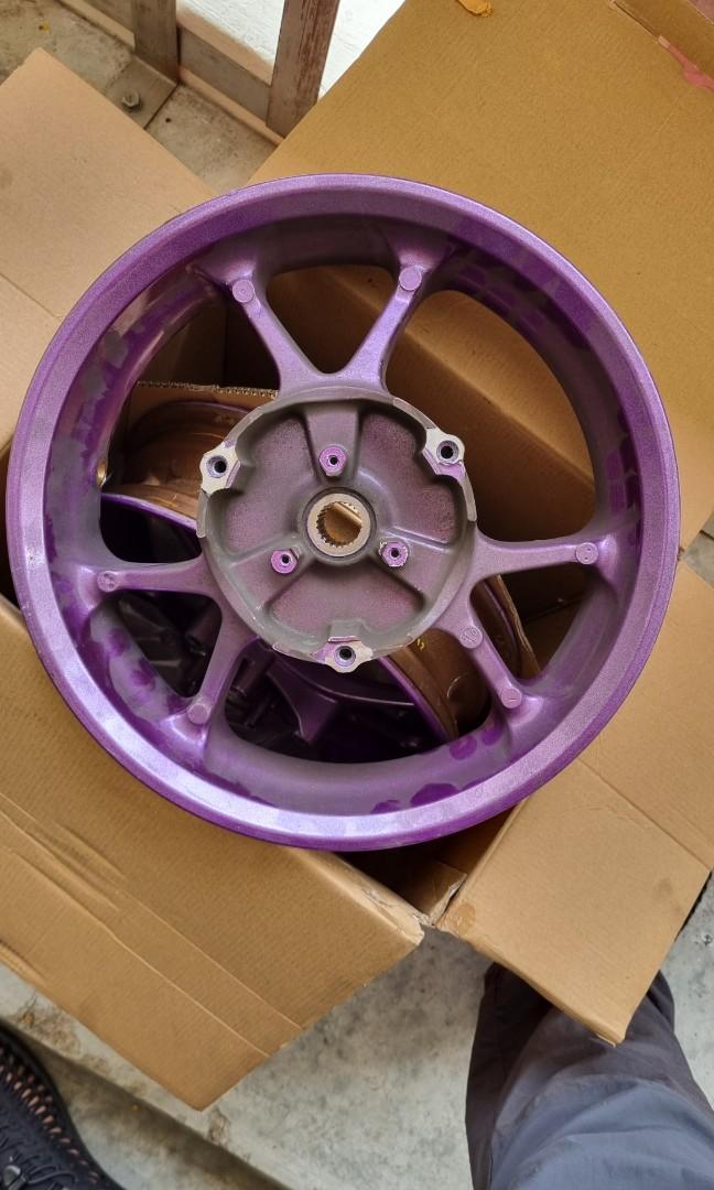 NMAX V2 STOCK RIMS (Super Violet), Motorcycles, Motorcycle Accessories ...