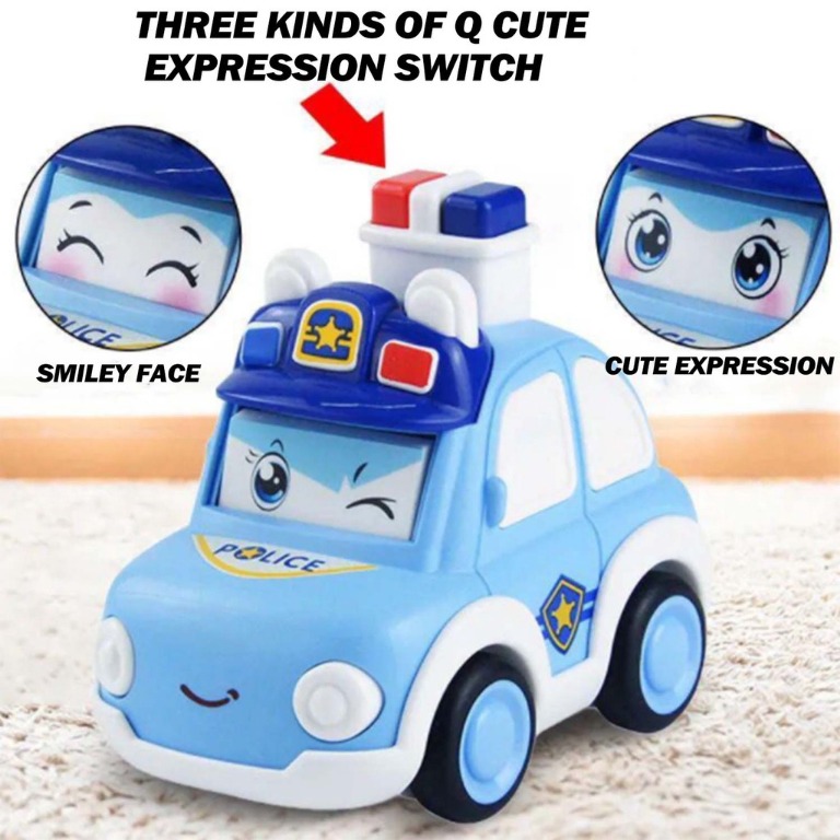 Press Inertia Face Changing Kids Toy Car Cartoon Puzzle Children Pull ...